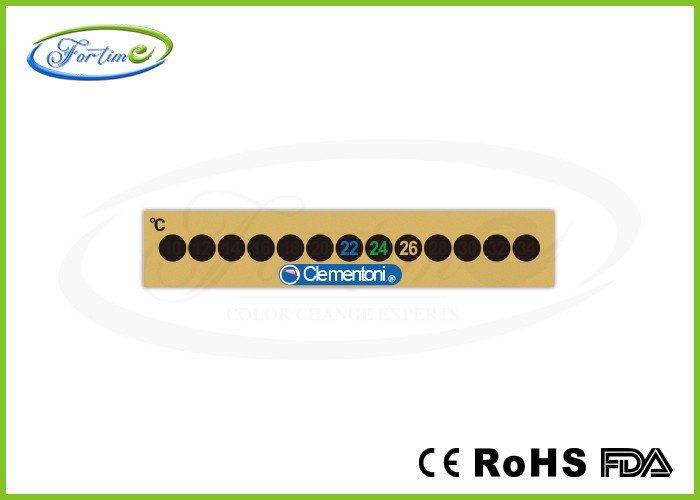 LCD Adhesive Color Changing Fish Tank Thermometer Strip 10 - 34℃ High Accuracy