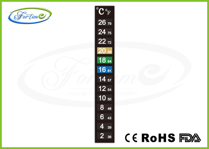 High Precision Heat Sensitive Color Changing Thermometer Strip for Measure Room Temperature