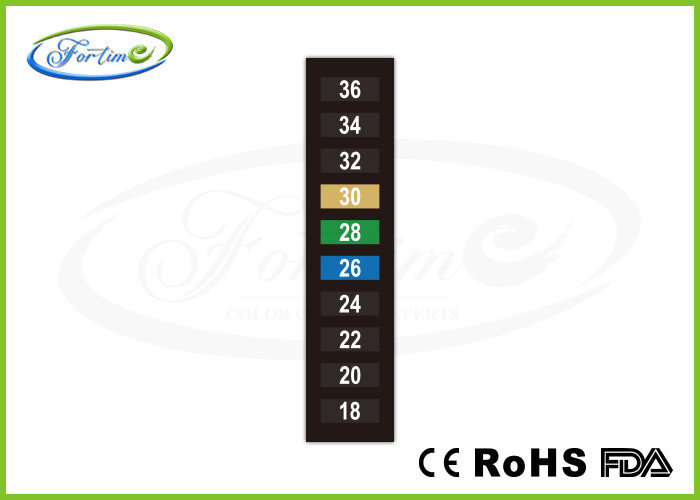 Safe PET Liquid Crystal Thermometer Strip Color Changing 18 - 36 ℃ for Bath Water Labels