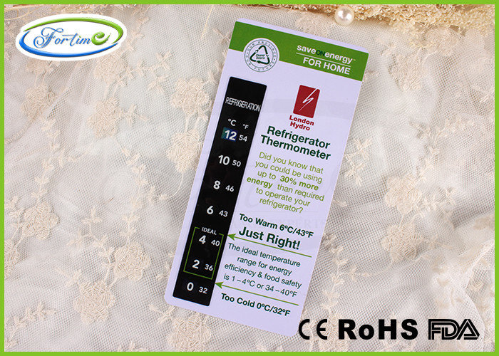 LCD Color Change PVC Refrigerator Thermometer Card 0 - 12℃ High Accuracy