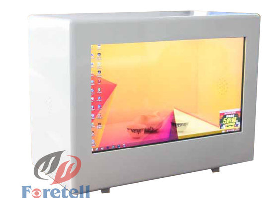 Exhibition Transparent Lcd Showcase , Transparent Touch Display Support Lan / WiFi / 3G