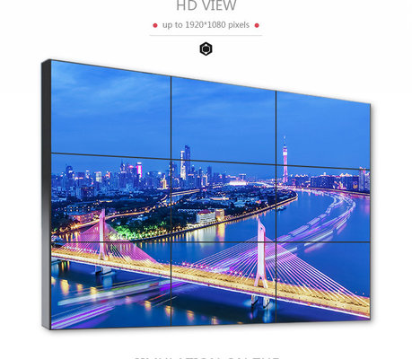 1.7Mm 3x3 Lcd Video Wall Display , Rs232 Seamless Video Wall Remote Control