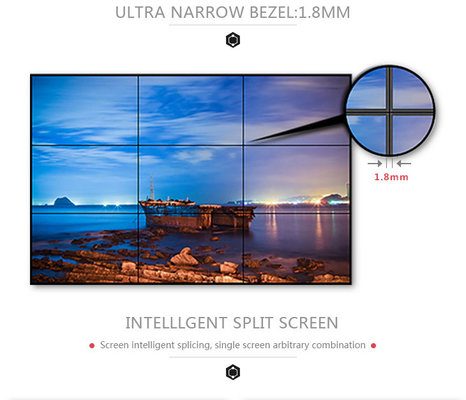 1.7Mm 3x3 Lcd Video Wall Display , Rs232 Seamless Video Wall Remote Control
