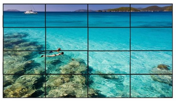 4 X 4 Led Backlight Lcd Video Wall Display For Restaurant , Lg Seamless Display Systems