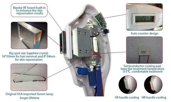 3000w IPL SHR E-light 3 system in 1 machine hair removal machine / IPL hair removal 16*50mm big spot size