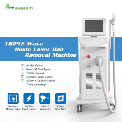 Medical CE approved 1200w Tripple wavelength 808 755 1064 diode laser professional hair removal