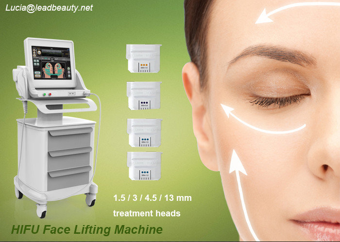 10,000 shots hifu face lifting machine / ultrasound hifu machine 1.5 / 3 / 4.5, 13mm heads