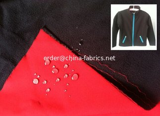 China Soft shell jacket fabrics in polyester/spandex, 4 way stretch fabric bonded with fleece supplier