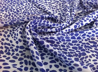 China 100D Printed Blue Irregular Dot Chiffon Fabric supplier