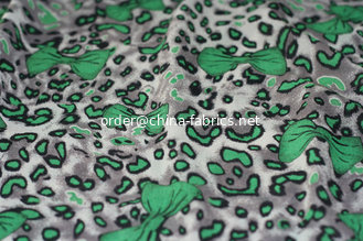 China Green Bow Gray Leopard Velvet Chiffon Fabric supplier