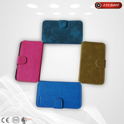 Note2 Anti - Dust Leather Samsung Mobile Phone Cases Tear – Resistant With Induction Windows