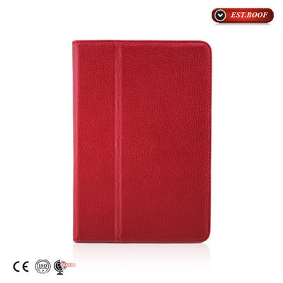 Durable Red Women Cowhide Ipad Mini Leather Covers Ipad Mini / 2 Flip Case