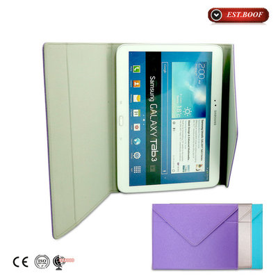 Envelope Soft Ipad Mini Leather Case Book Folding Wire Drawing Unique , Purple