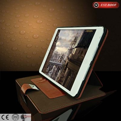 Red Pu Flip Stand 8inch Tablet Leather Cases Standing Rotating For Ipad Mini