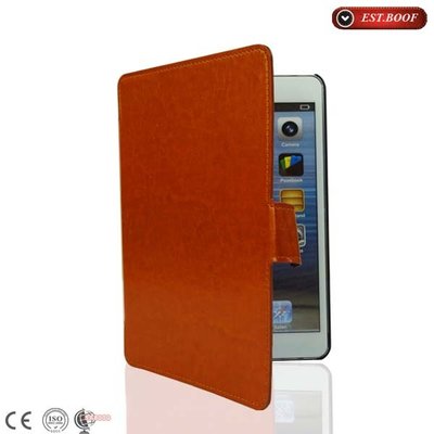 Red Pu Flip Stand 8inch Tablet Leather Cases Standing Rotating For Ipad Mini