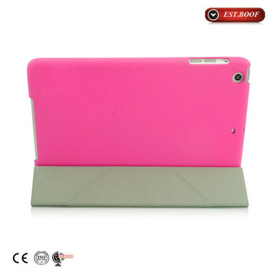 Pink Smart Ipad Mini Tablet Leather Case With Wake / Sleep Fuction