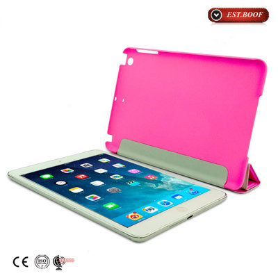 Pink Smart Ipad Mini Tablet Leather Case With Wake / Sleep Fuction