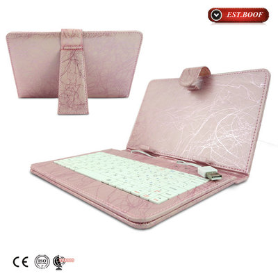 Pink Kickstand Bluetooth Tablet Keyboard Case Waterproof For Samsung Galaxy Tab 3
