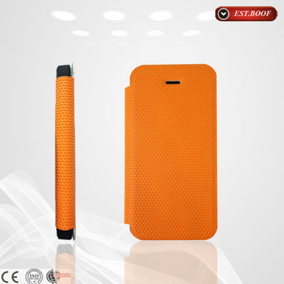 Customized Orange Samsung Galaxy Phone Cases Pu Leather Phone Cover
