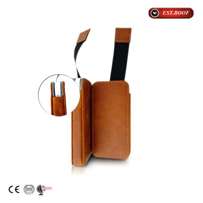 Ultra Slim Iphone5 Blank Brown Leather Cell Phone Cases Pouch Folio With Tab