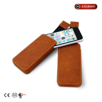 Iphone 5c / 5s Leather Cell Phone Covers Ultra Slim Shock Resistant Phone Cover