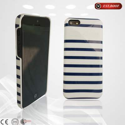 iphone 5 Plastic Cell Phone Cases phone with black and white strip pattern