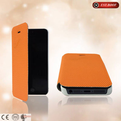 Handmade Book Apple iPhone Leather Cases Slim Leather Qrange For Iphone 5