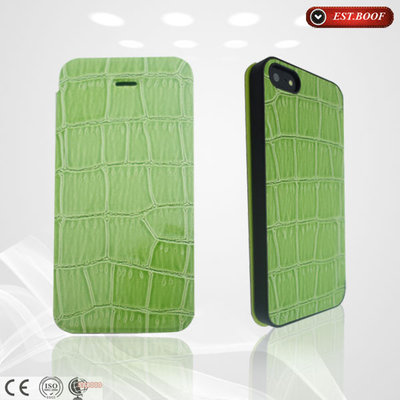 Green Flip Apple iPhone Leather Cases Premium Cellular Phone Cover