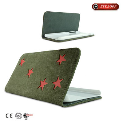 Canvas Handmade Wallet Apple iPhone Leather Cases Sublimation Pc For Iphone 4 / 4S / 5 / 5C