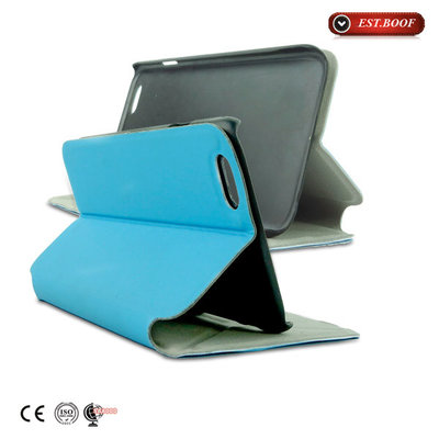 Iphone 4 / 4S/ 5 / 5C PU leather Wallet Cell Phone Cases  With kickstand