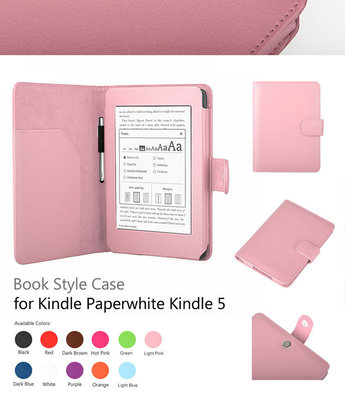 Paperwhite Model Amazon Kindle Cases PU Ultra Thin Customized , Pink Color
