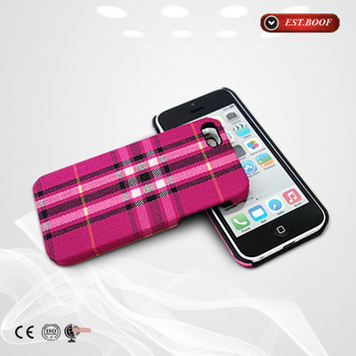 Iphone 5 PU Fabric Leather Cell Phone Cases Colorful With Linen Finish