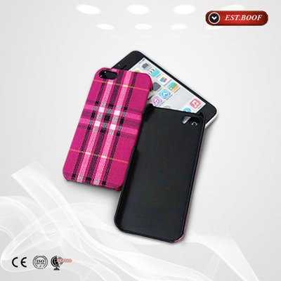 Iphone 5 PU Fabric Leather Cell Phone Cases Colorful With Linen Finish