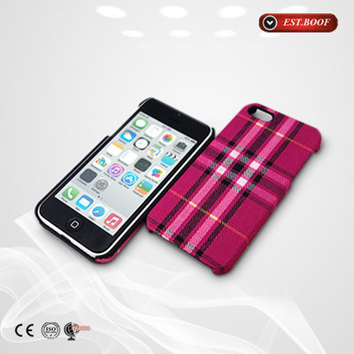 Iphone 5 PU Fabric Leather Cell Phone Cases Colorful With Linen Finish