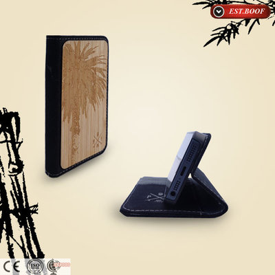 ​Bamboo Chips And Cloth Eco-Friendly Wallet Cell Phone Cases For Iphone 5