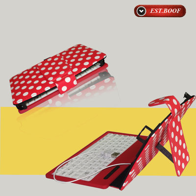 7 - 10.1 Inch Pu Leather Soft Red Bluetooth Tablet Keyboard Case Professional For Ipad Air