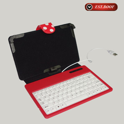 7 - 10.1 Inch Pu Leather Soft Red Bluetooth Tablet Keyboard Case Professional For Ipad Air
