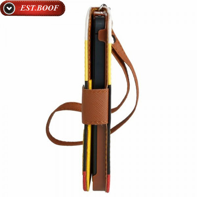 Protable Colorful Pu Leather Wallet Cell Phone Cases Multifunction For Iphone