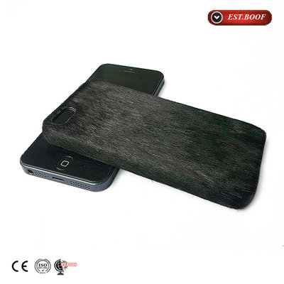 Balckberry Slim Black Shockproof Apple iPhone Leather Cases With Horse Hair