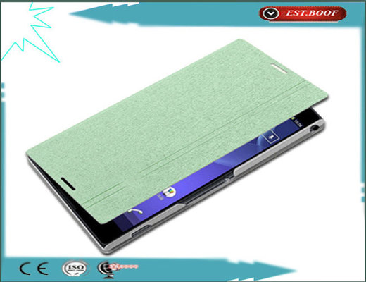 Fashion Freshness leather cell phone covers green for Sony Xperia T2