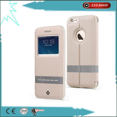 White Out Window Flip Leather Cell Phone Cases For Iphone 6