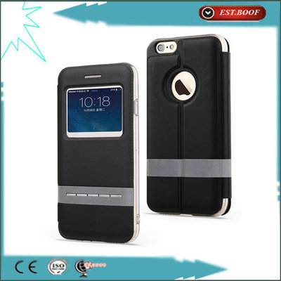 White Out Window Flip Leather Cell Phone Cases For Iphone 6