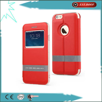 White Out Window Flip Leather Cell Phone Cases For Iphone 6