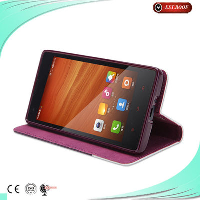 Eco-friendly Pu Leather Cell Phone Cases Flip For Xiaomi 3 , Shockproof