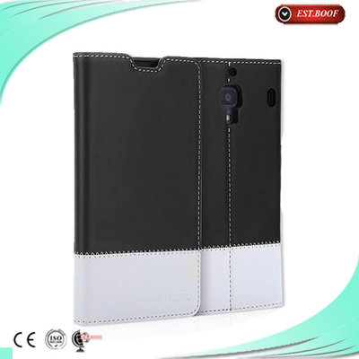 Eco-friendly Pu Leather Cell Phone Cases Flip For Xiaomi 3 , Shockproof