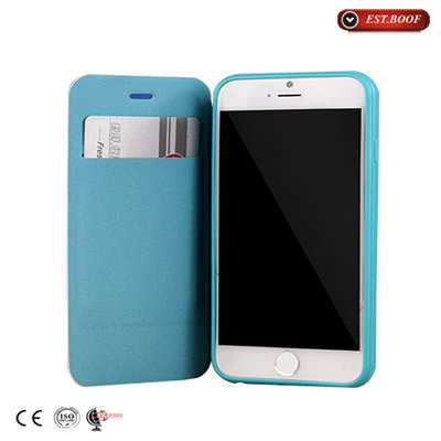 Green iPone 6 PU Leather apple iphone covers With Clear Outwindow