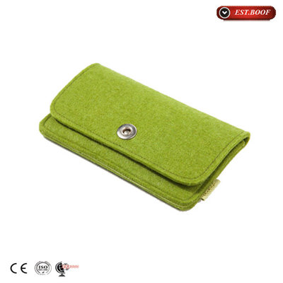 Comfort Felt Fabric Wallet Cell Phone Cases For iPhone 6 , tear-resistant