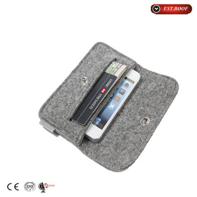 Comfort Felt Fabric Wallet Cell Phone Cases For iPhone 6 , tear-resistant