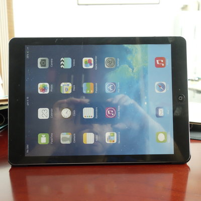 Ultra thin Ipad 6 Leather tablet book cover , Gray Drop Stand Leather Cover