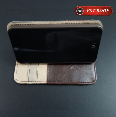 Shockproof Wallet Cell Phone Cases Pu Leather Eco-Friendly For iPhone 5